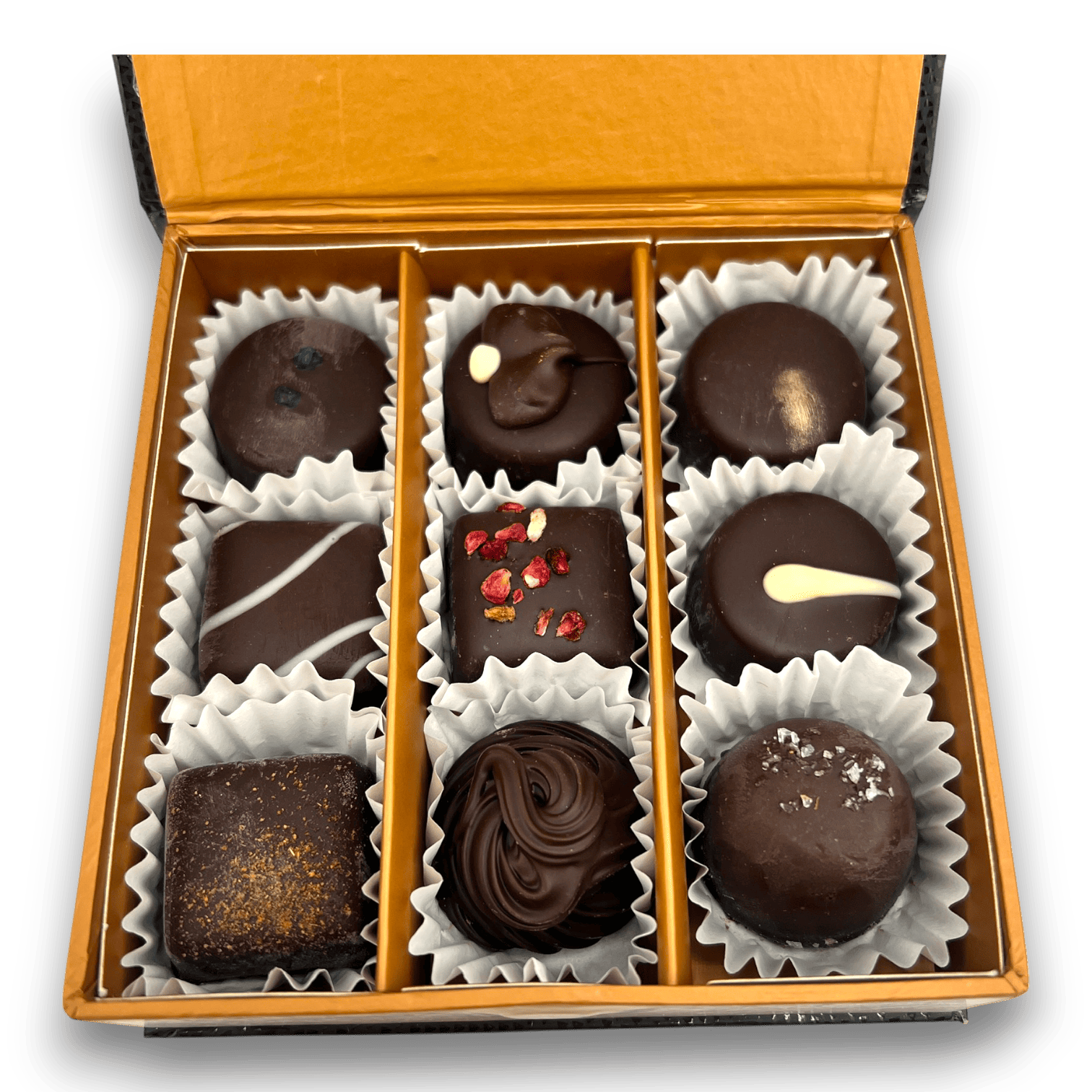 BOMBONES BELGAS 9 UNIDADES 93 GR | Mandrágora Té y Café